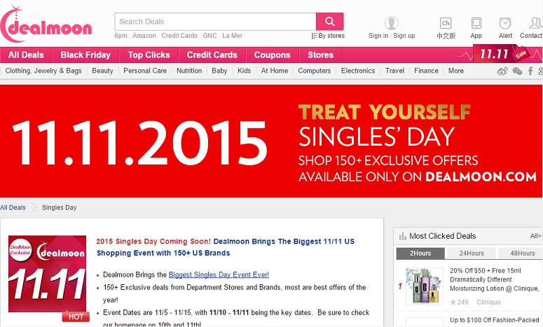 Dealmoon.com To Offer Deals From U.S. Brands On Singles Day - Retail ...