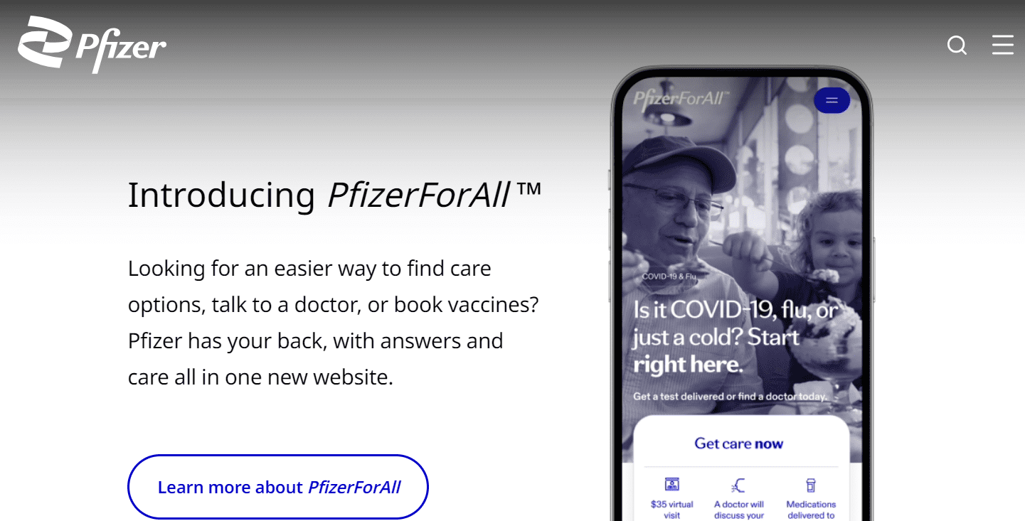 Pfizer's New DTC Website Aims to ‘Streamline the Path to Better Health ...