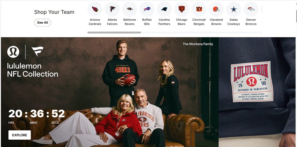 Lululemon Seeks New Fans with Licensed Merch Lines for All 32 NFL Teams ...
